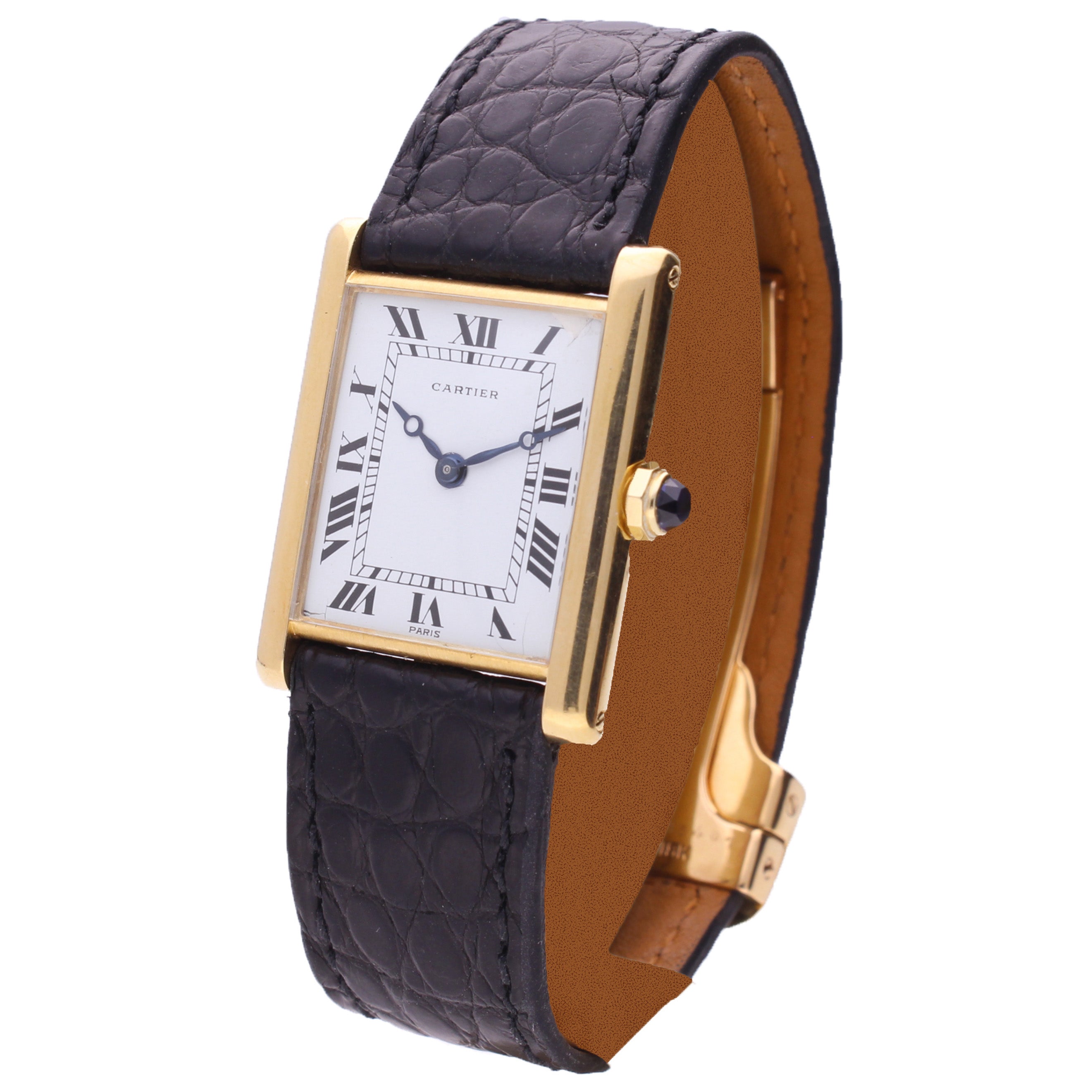 18ct yellow gold Tank LC wristwatch. Made 1960's – Somlo London