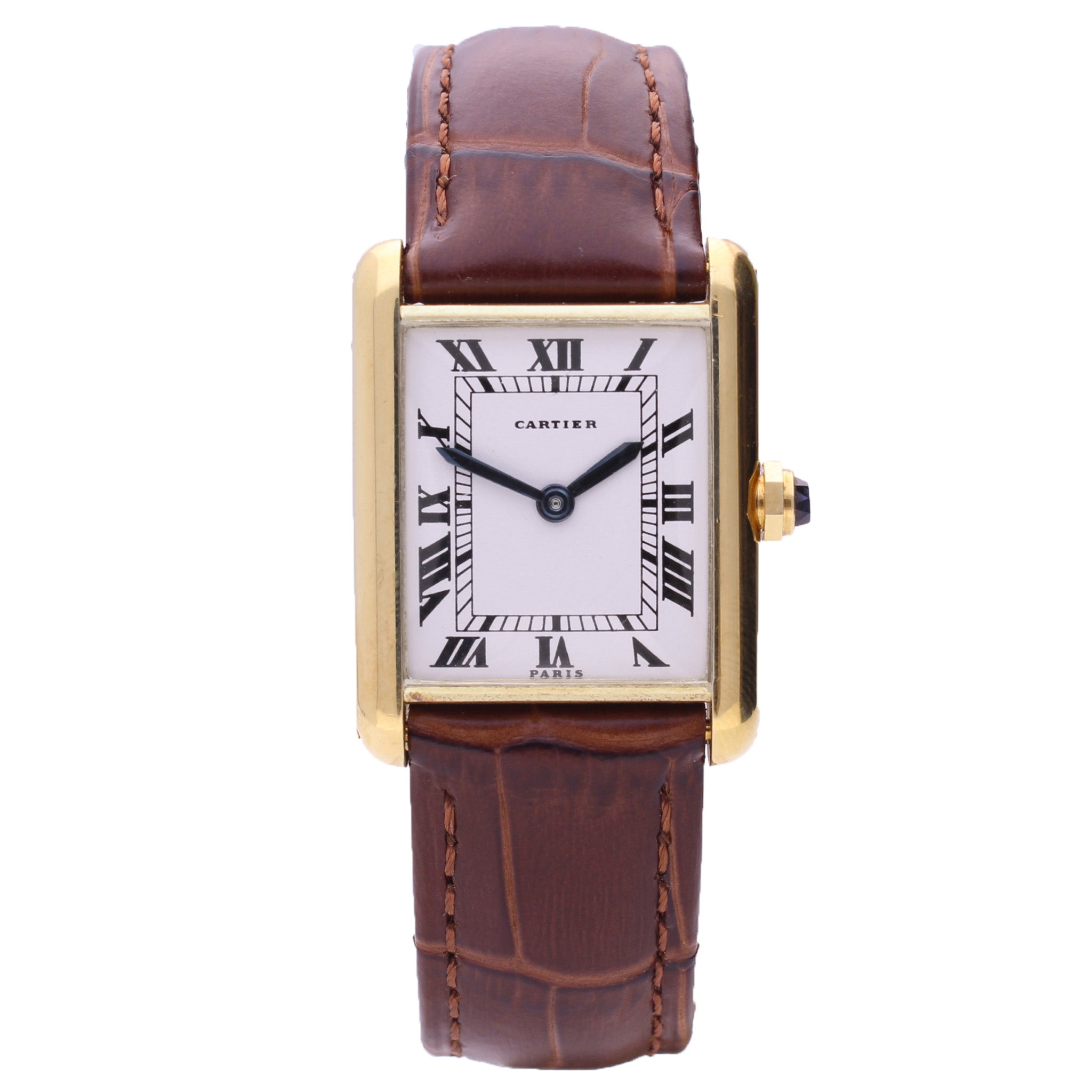 18ct yellow gold Cartier 'New York' Tank LC wristwatch. Made 1972 ...