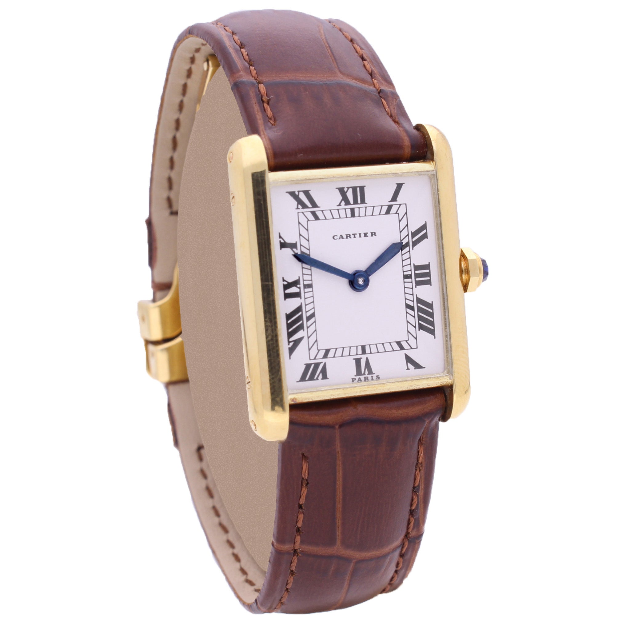 18ct yellow gold Cartier 'New York' Tank LC wristwatch. Made 1972 ...