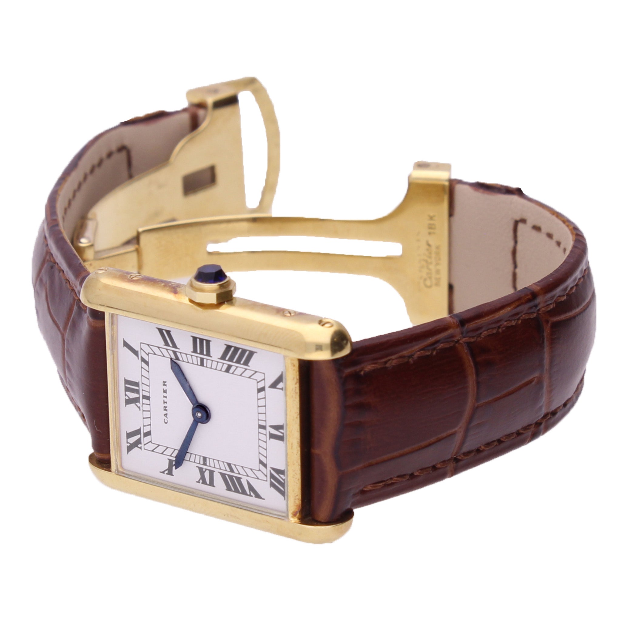 18ct yellow gold Cartier 'New York' Tank LC wristwatch. Made 1972 ...